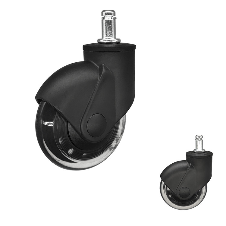 3 Inch Grip Ring Stem Soft PU Wheels Transparent Swivel Plug In Office ...