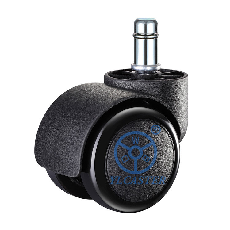 7/16"X27/32" Grip Ring Stem Twin Wheel Chair Casters With Black Pu ...