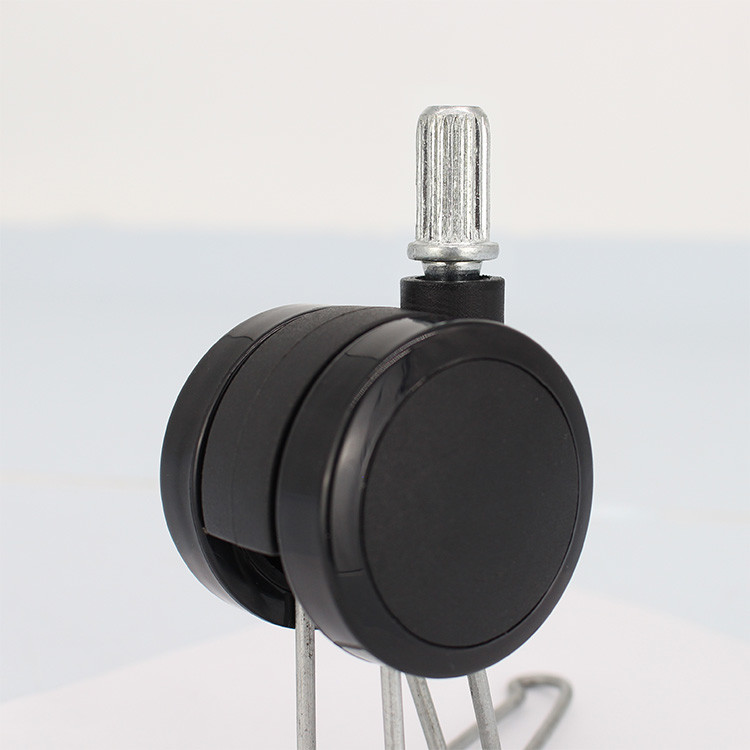 11x21mm Insert Stem Chair Casters Soft Wheel Black Double Wheel Casters ...