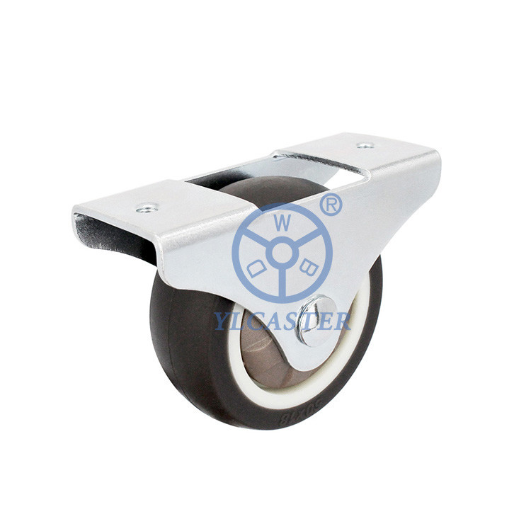 2 Inch Ball Bearing Fixed Casters TPR Low Profile Furniture Wheels For ...