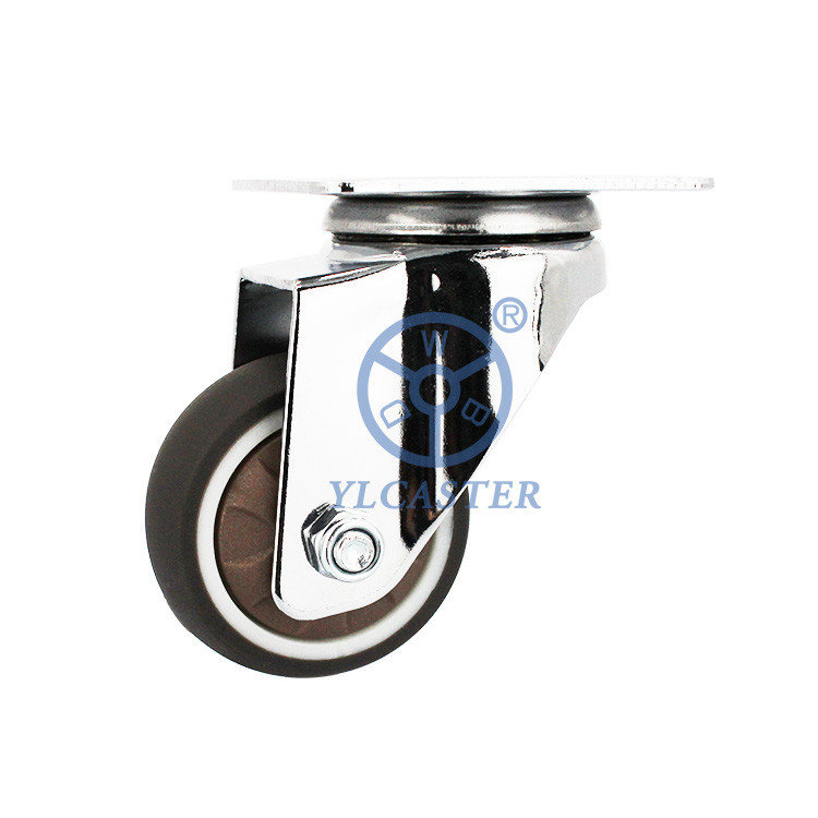 50mm Diameter Furniture Casters Soft TPR Wheel Swivel Plate Mobile ...