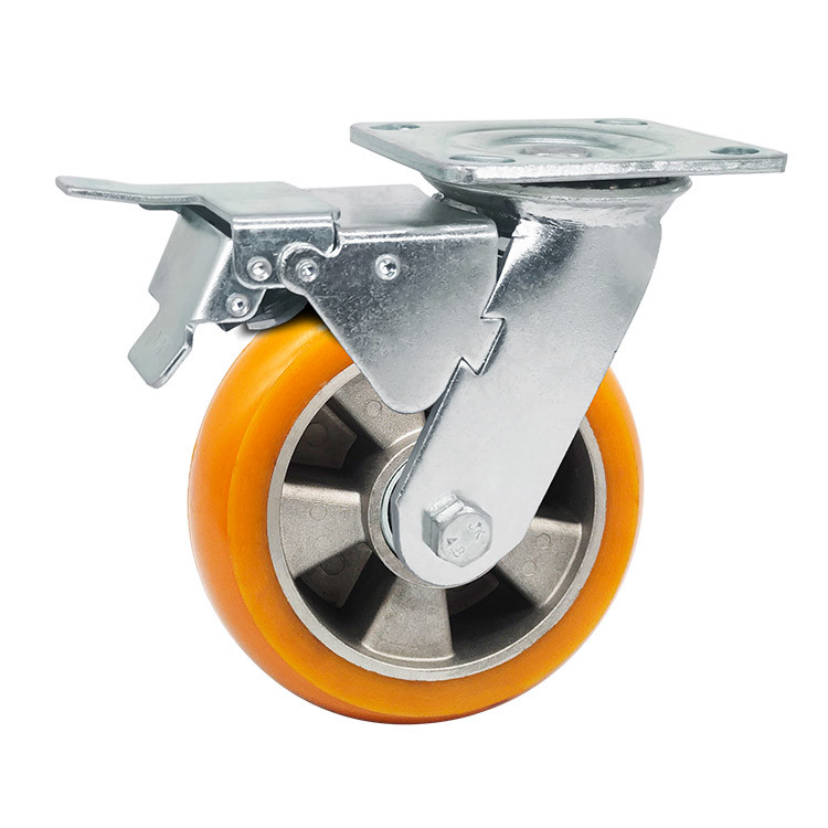 6x2 Inch Round Pu Wheels Swivel Lock Heavy Duty Industrial Trolley ...