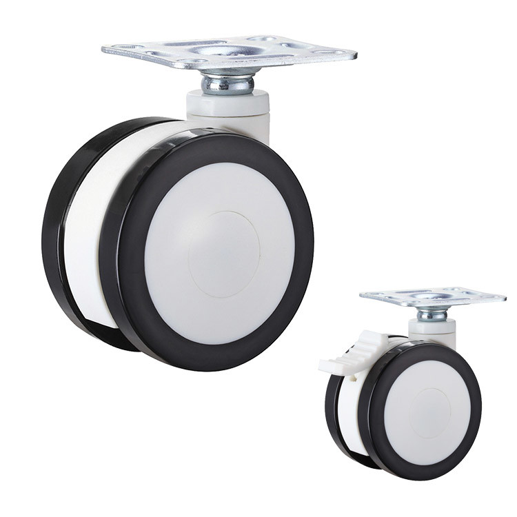 275LBS 5 Inch PU Medical Casters Dual Wheel Top Plate Swivel Hospital ...