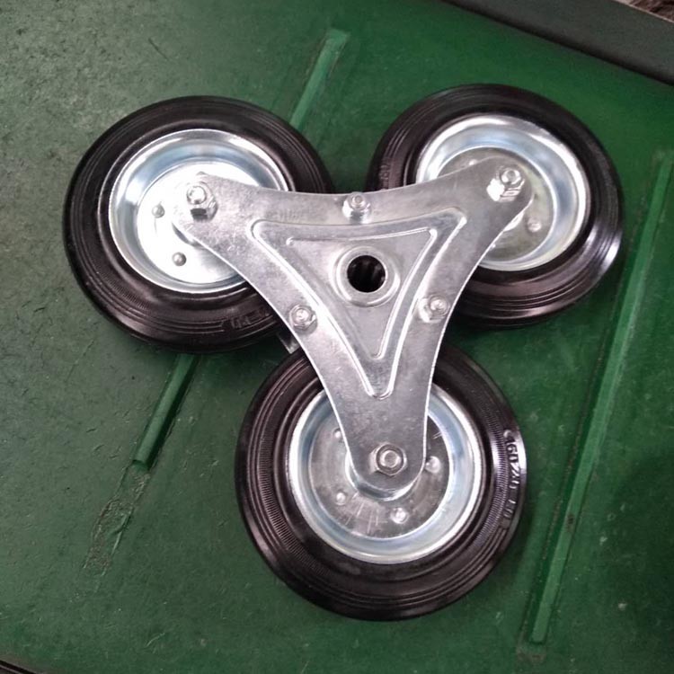 6.3 Inch Rubber Ladder Wheels Black Tri Caster Wheels 286lbs Loading ...