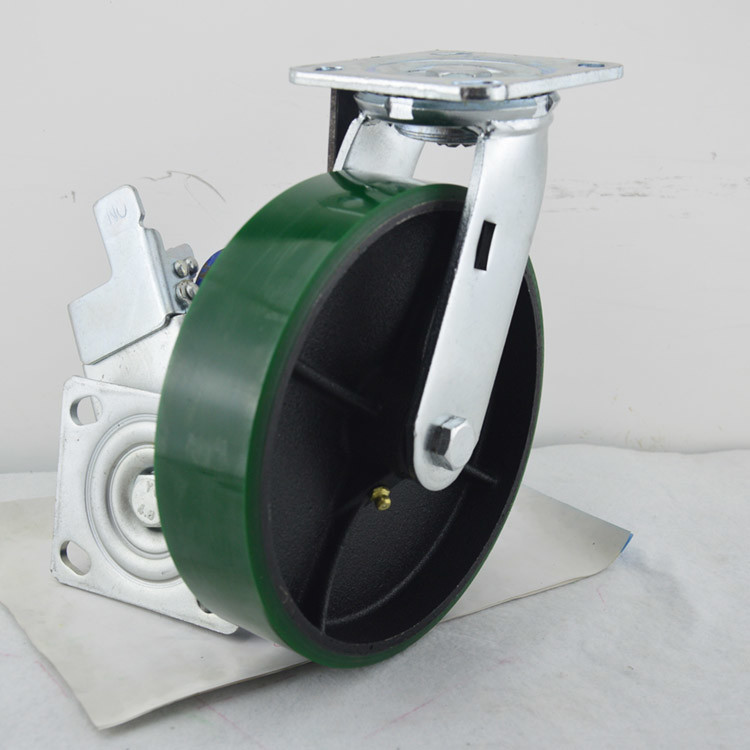 1188LBS Iron Core Polyurethane Heavy Duty Casters 360° Rotating 8x2 ...
