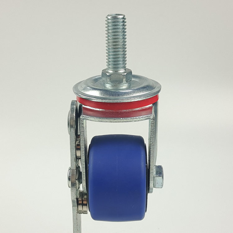 2 Inch Blue Soft Small Wheels M12x30mm Threaded Stem TPR Casters Heavy ...