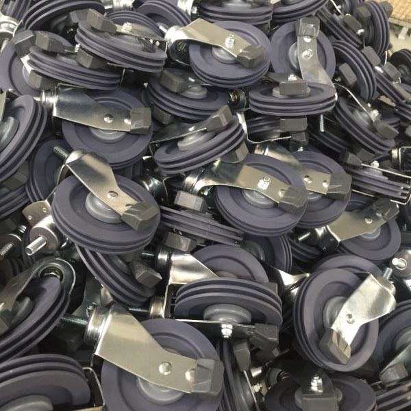 M12x15mm Threaded Stem Polyurethane Wheel 5 Inch Shopping Trolley ...