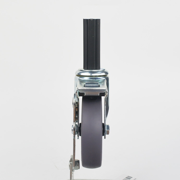 4 Inch Square Stem Soft Wheel Grey TPR Food Cart Trolley Wheels Heavy ...