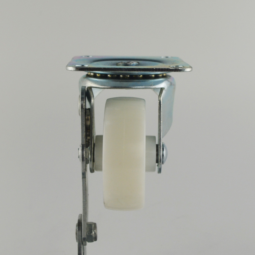 3 Inch Solid White Swivel Wheels Durable Nylon Low Profile Plate ...