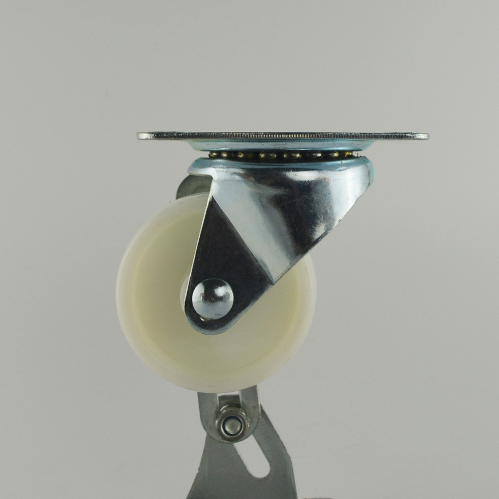 3 Inch Solid White Swivel Wheels Durable Nylon Low Profile Plate ...