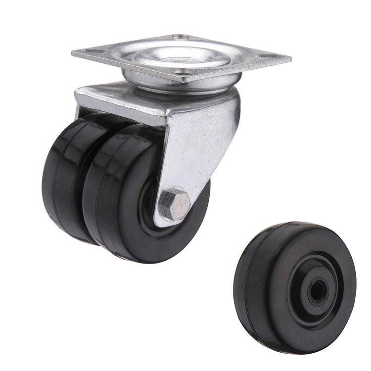 2 Inch 50mm Twin Wheel Castor Trolley Wheels Industrial Light Duty ...