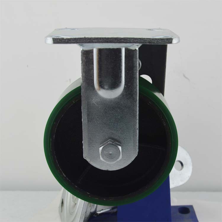 5 Inch Iron PU Castors Heavy Duty Fixed Plate Soft Industrial Wheels ...