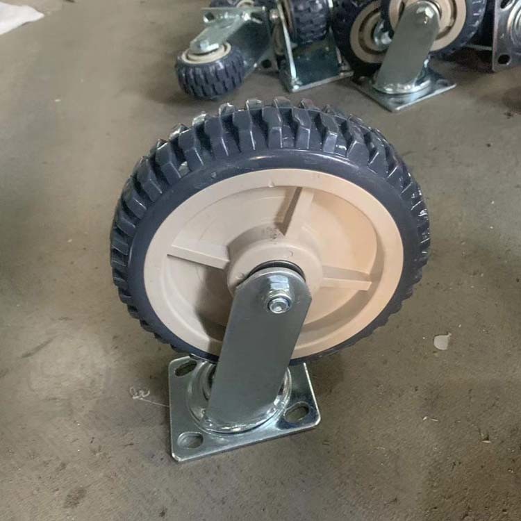 8 Inch Swivel Caster With Brakes Heavy Duty Grey PVC Caster Wheel ...