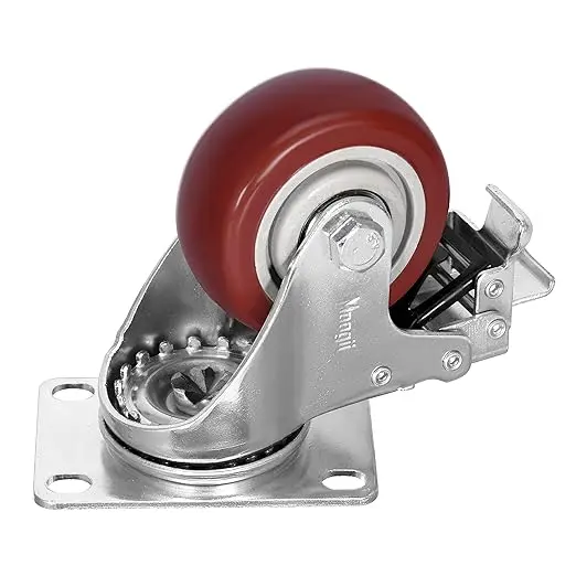 Polyurethane Medium Duty Casters With 3-1/2 Inch Swivel Radius 300Lbs ...