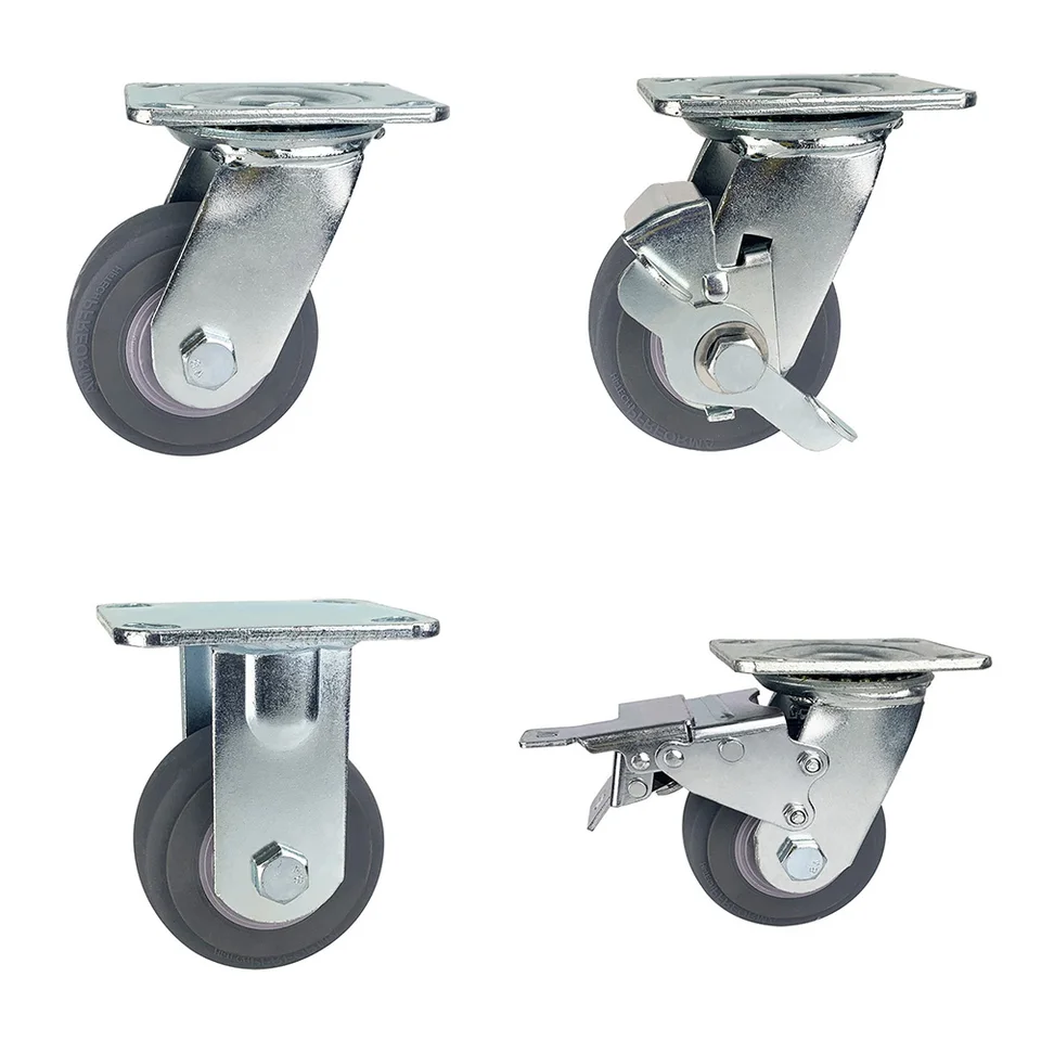 Heavy Duty Red Iron Wheel Center Ball Bearing Casters Up To 837lbs Load ...