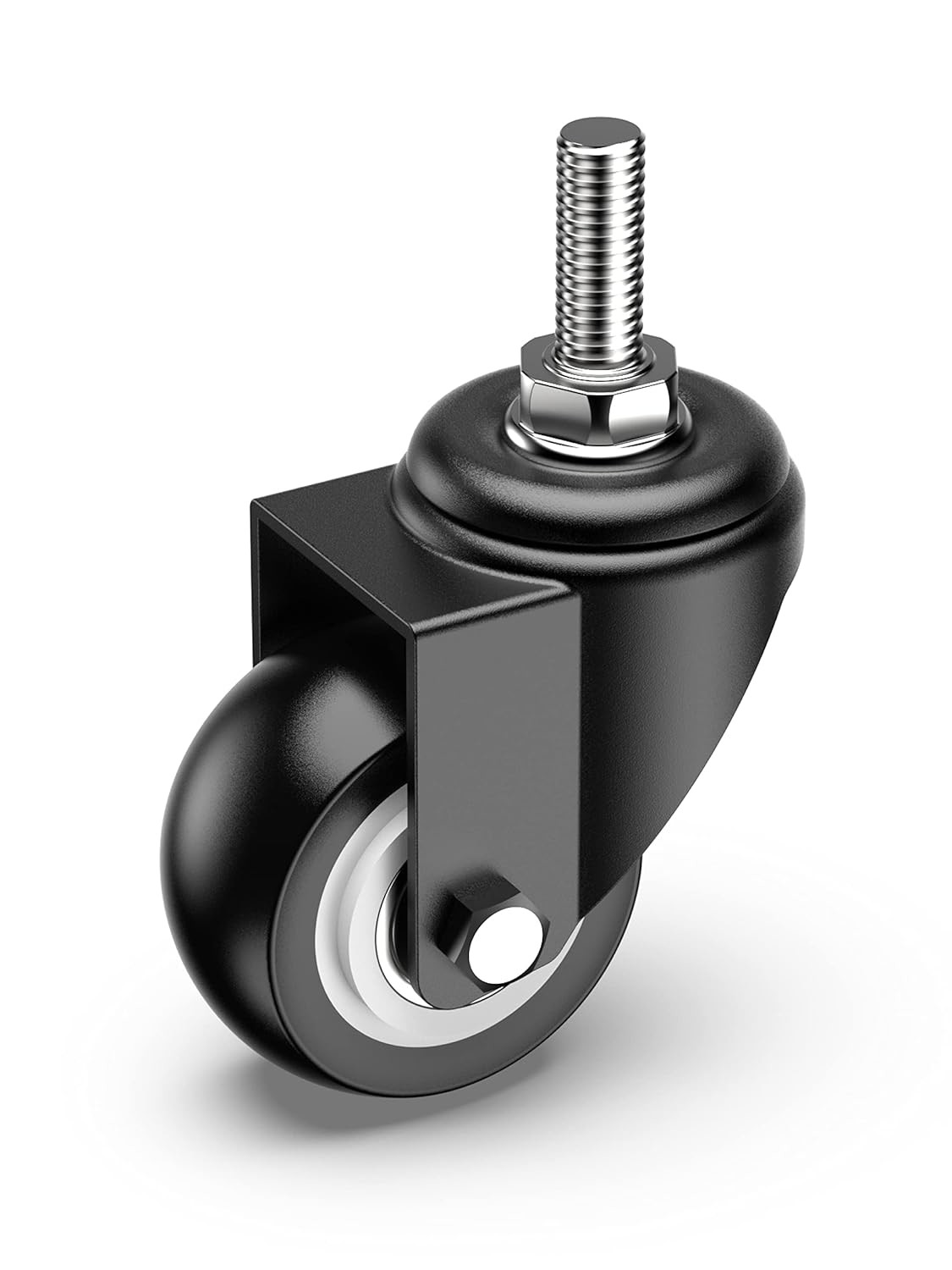 4 Piece Set Industrial Swivel Caster PVC Double Ball Bearing Threaded ...