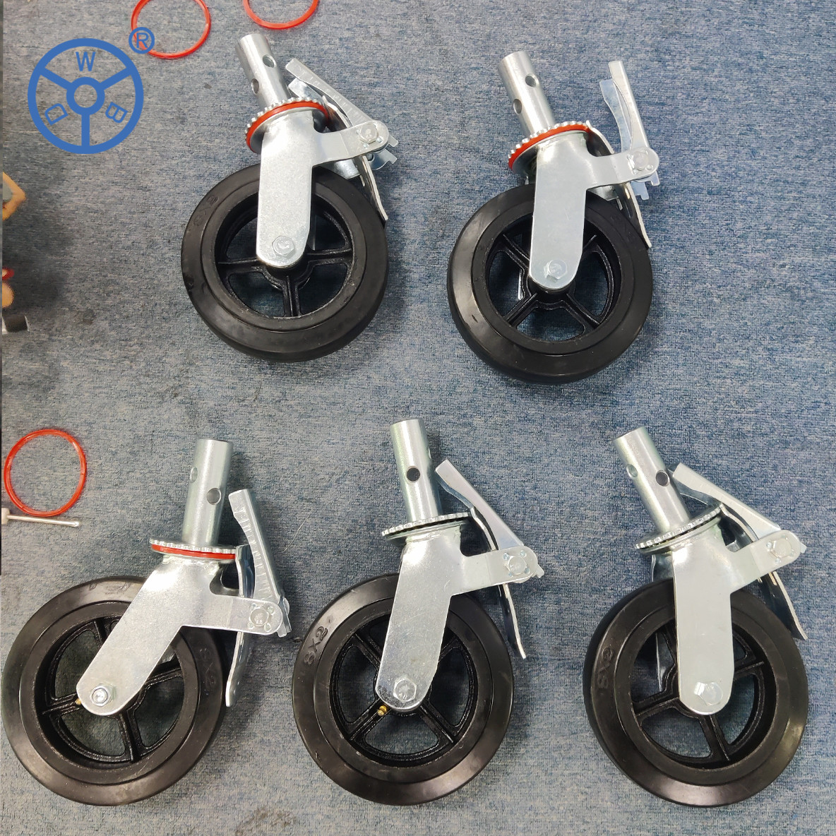 Transportation Brak Type Caster Wheel Caster 200/250kg Load 50mm Steel ...