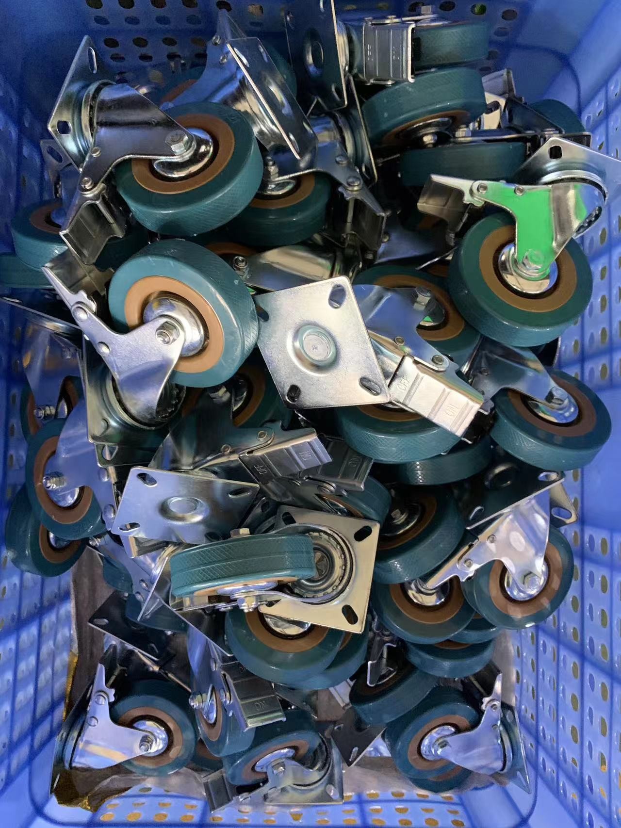 4/5/6/8 Inches Ball Bearing Swivel Rigid Locking Trolley Cart Wheels ...