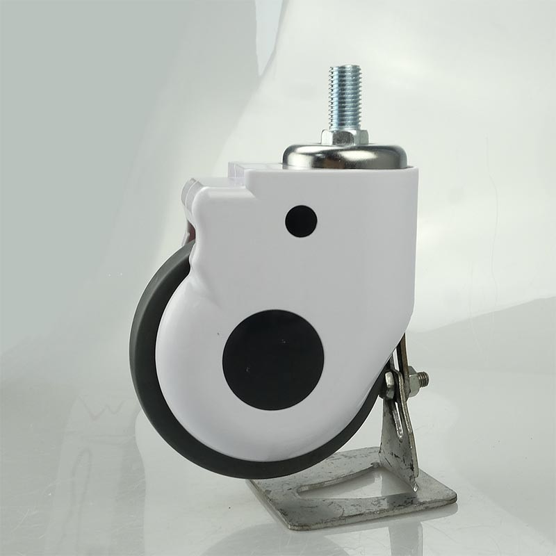 5 Inch Soft Wheel Screw Medical Bed Casters Grey TPR Anti-Winding ...