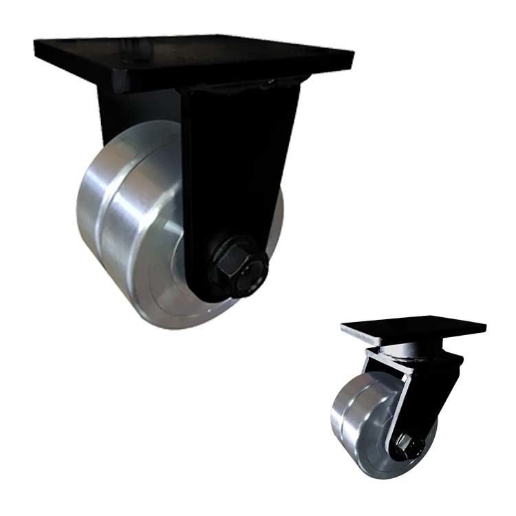 Forged Steel 12 Inch Swivel Caster Wheels , 3 Tons Loading Twin Wheel ...