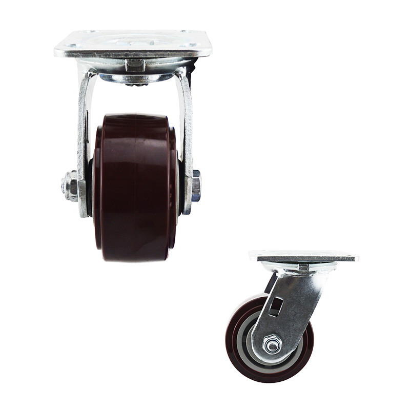 440LBS PP Core Swivel Plate Heavy Duty PU 100mm Caster Wheels
