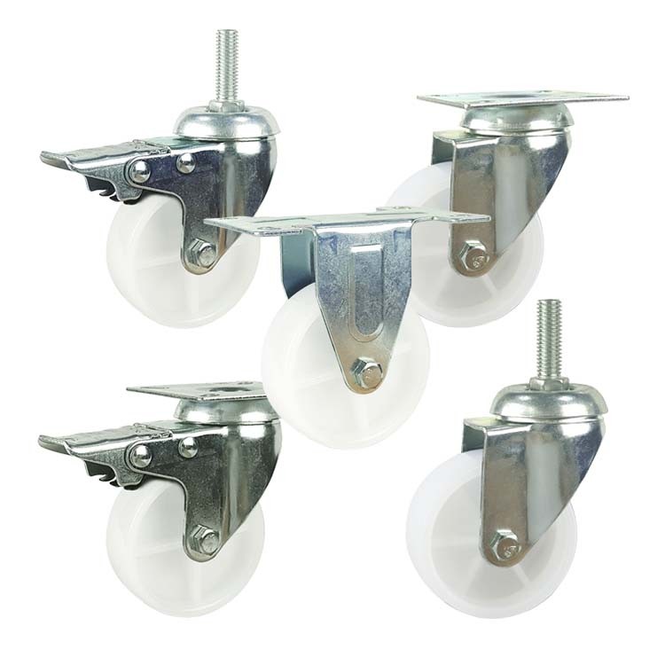 Steel Plate Mount Light Duty Casters With Plain Bearing Plastic Wheel ...