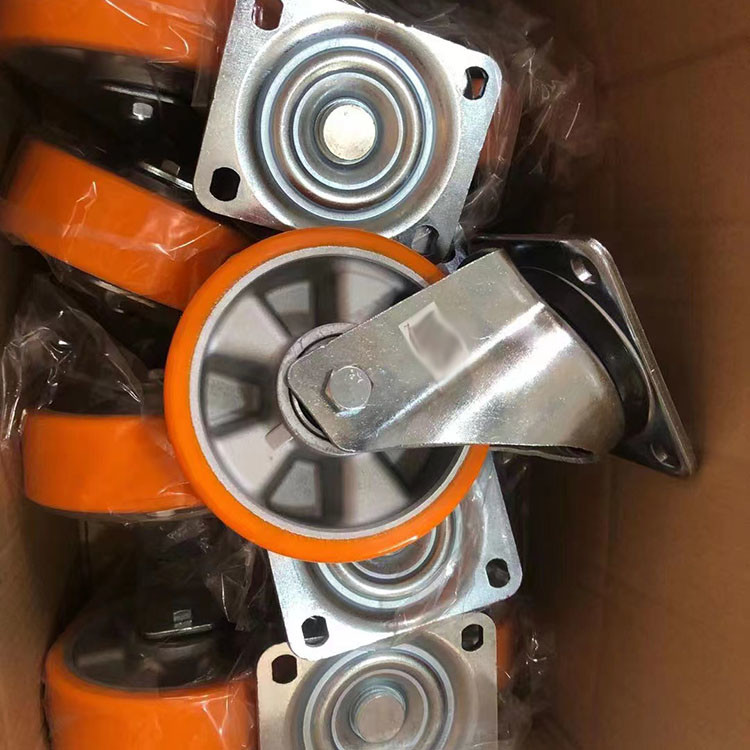 ISO9001 500kg Loading 8 Inch Polyurethane Industrial Wheels With ...