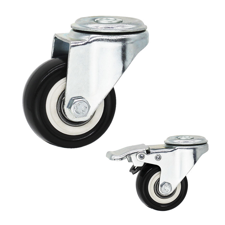 Small Size Light Duty Casters PVC Wheels 360 Dgree Rotating Swivel Bolt ...