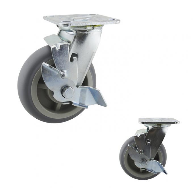 Thermoplastic Rubber 150mm 250kg Rigid Directional Locking Swivel Casters