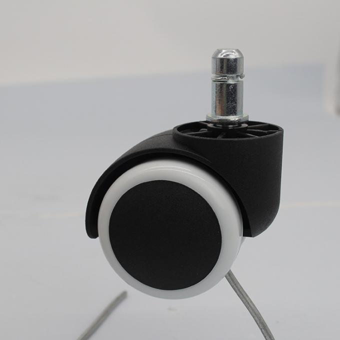 White PU Office Chair Furniture Casters With M11x22mm Grip Ring Stem