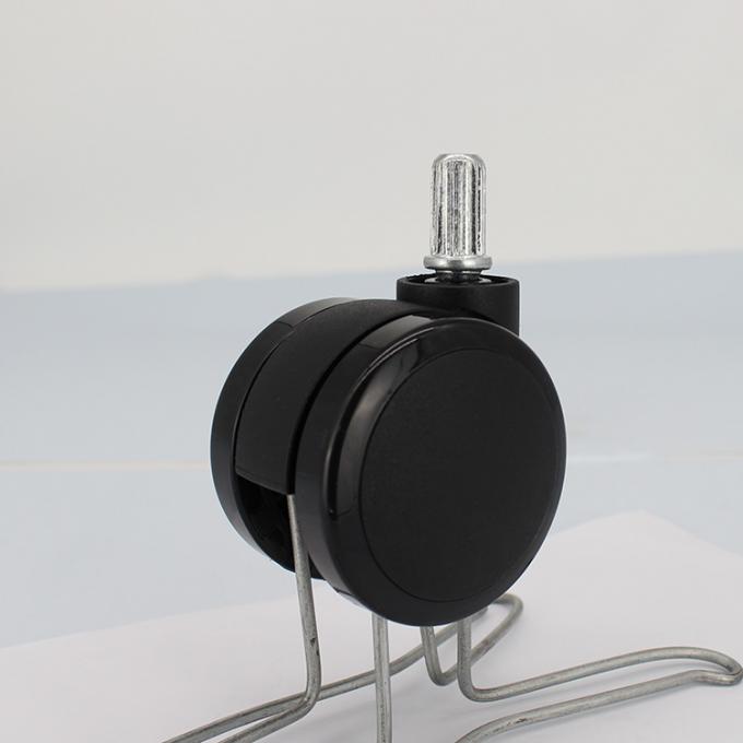 11x21mm Insert Stem Chair Casters Soft Wheel Black Double Wheel Casters ...