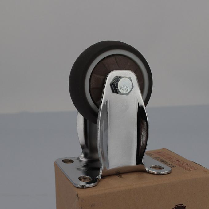 2 Inch Vending Machine Casters Chrome Painted Rigid Plate Caster Wheels