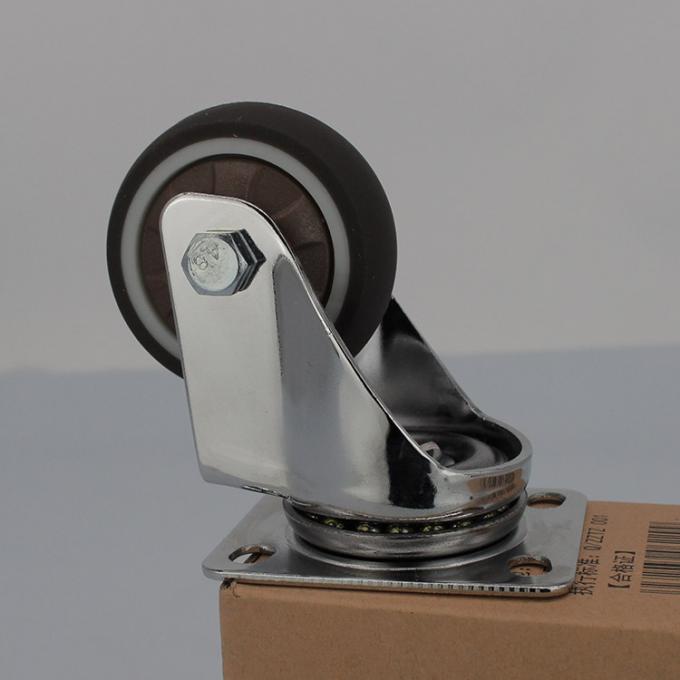 50mm Diameter Furniture Casters Soft TPR Wheel Swivel Plate Mobile ...