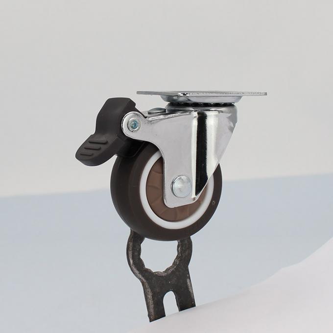 Brown Thermoplastic Rubber Caster Wheels Single Lock 2 Inch Soft Wheel ...