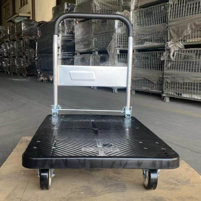 880lbs Capacity 90x60cm Black Plastic Foldable Platform Trolley Heavy ...