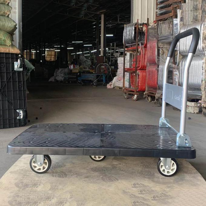 500kg Five Wheels Foldable Platform Trolley With Handle Industrial