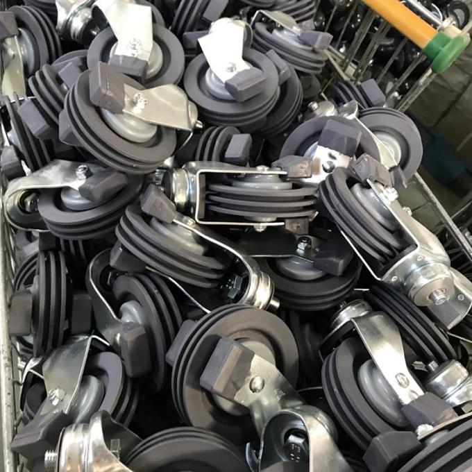 Supermarket Shopping Cart Casters 4 Inch 154LBS 3 Disc Escalator ...